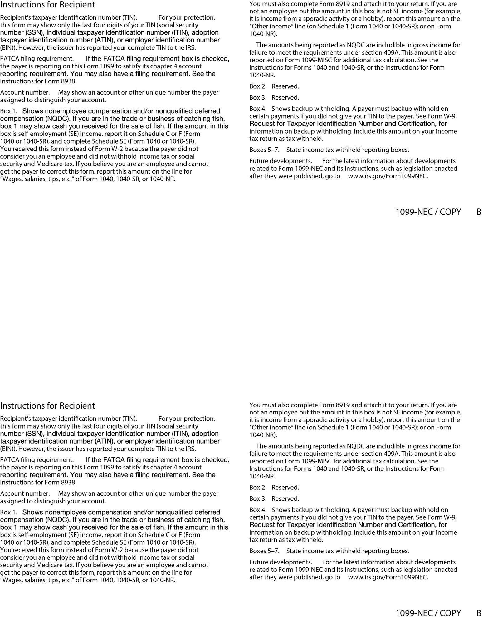 FTI Forms. NEC-LMISCBLANK